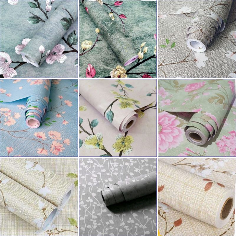 Jual Wallpaper Stiker Dinding Abu Tekstur Ranting Bunga Sakura Jepang ...