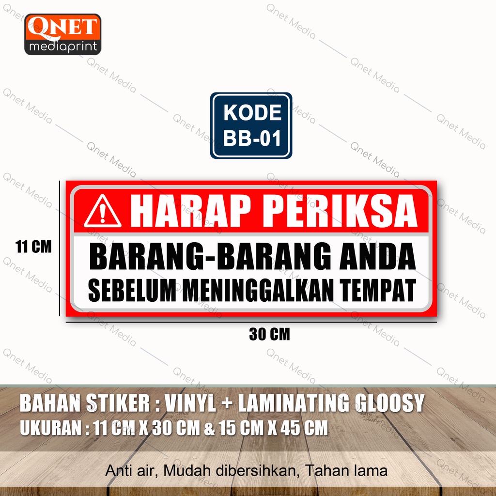Jual STIKER HARAP PERIKSA BARANG BAWAAN + LAMINASI GLOSSY | Shopee ...