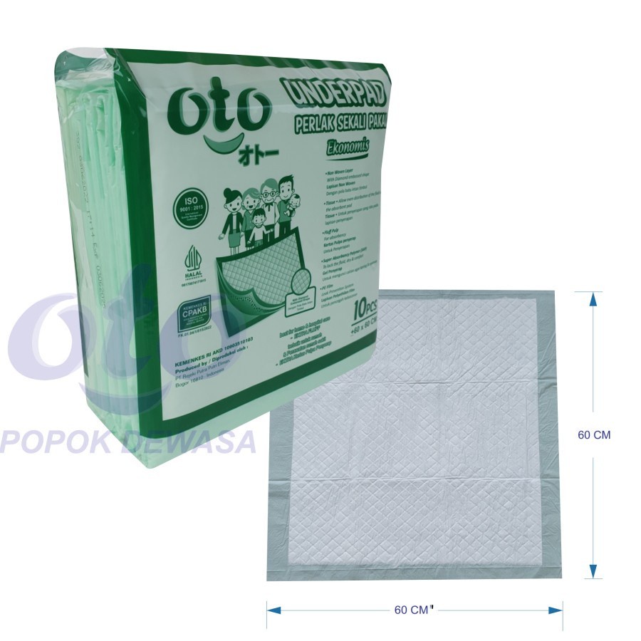 Jual Oto Underpad 60x60 Cm 10 Lembar / Perlak Sekali Pakai | Shopee ...