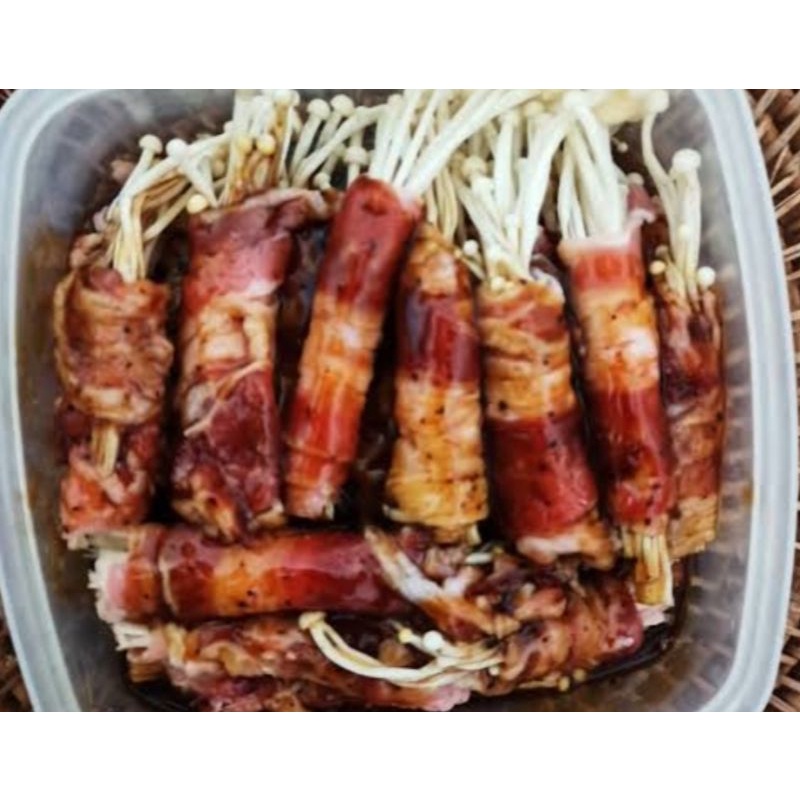 Jual Beef Belly Enoki Roll / US Beef Shortplate Slice Enoki Mushroom ...