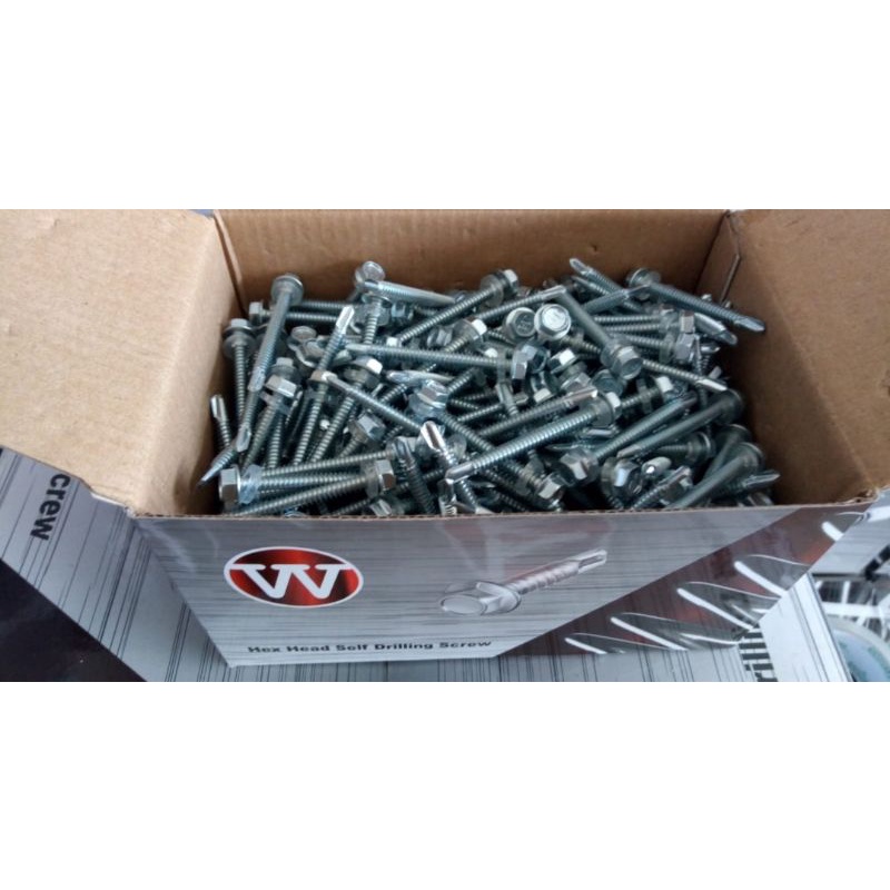 Jual Baut Drilling W ukuran 12x50, isi 350pc, panjang 5cm, kunci 8, ada ...