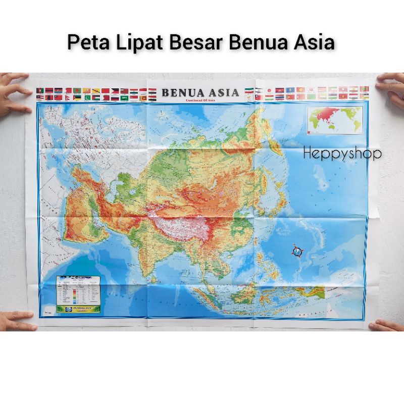 Jual Peta Lipat Besar Benua Asia | Shopee Indonesia
