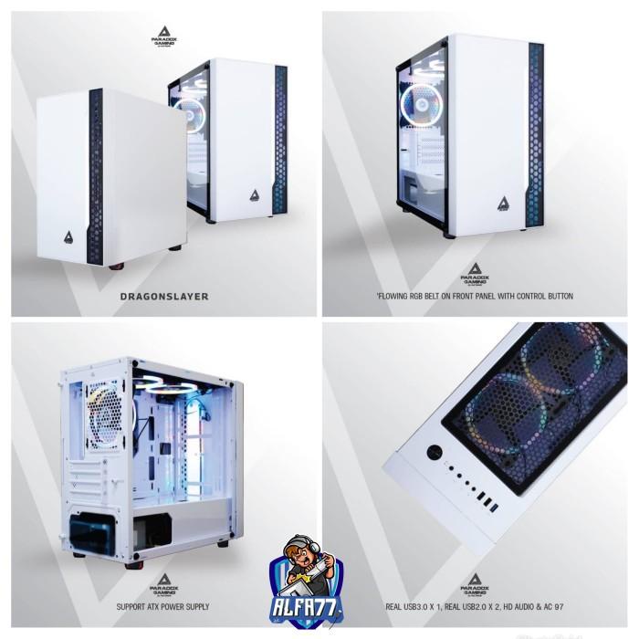 Jual Casing Paradox Dragon Slayer White Rgb Atx Casing Case Gaming Pc ...