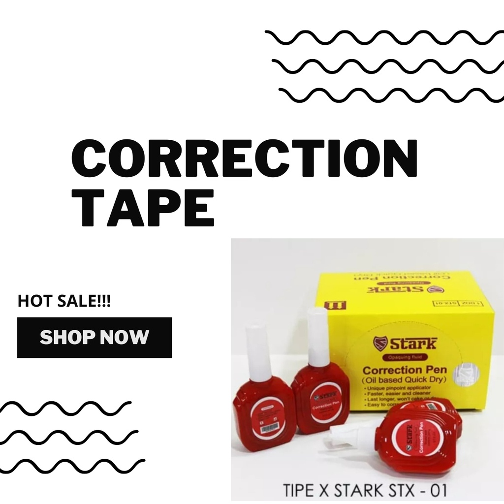 Jual Tipe Ex Cair Correction Fluid Pulpen Stark / Tip Ex Cair / Cairan ...