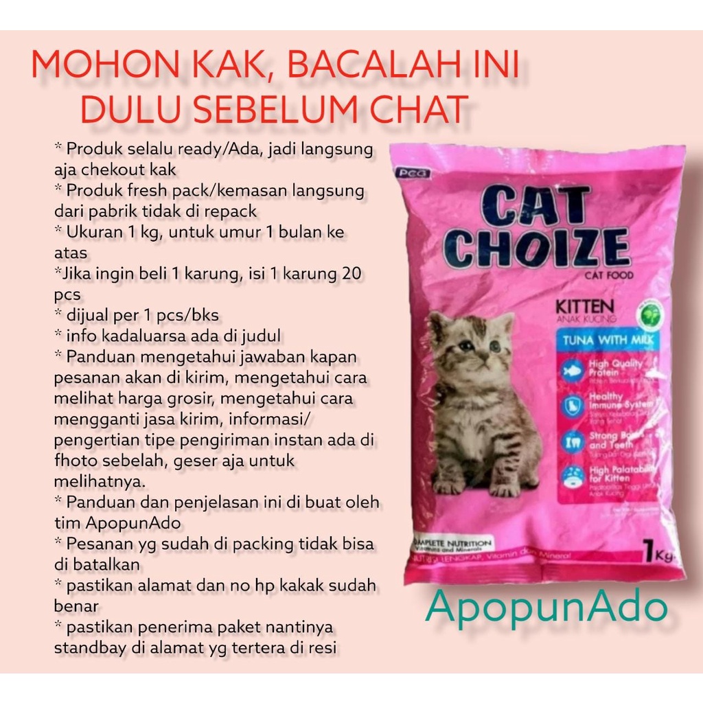 Jual Cat Choize Rasa Tuna untuk kitten Pink ukuran 1 Kg | Shopee Indonesia