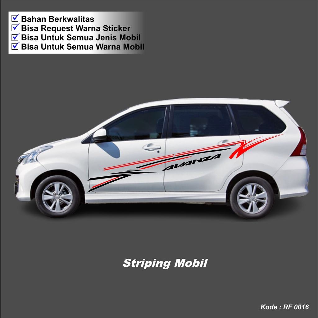 Jual Sticker Mobil Stiker Toyota Avanza Stripping Lis Body Samping ...