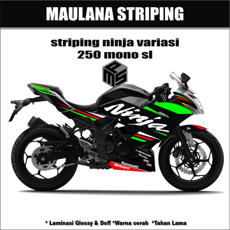 Jual Decal Striping Ninja 250 Mono SL Semi Full Stiker Variasi Motif ...