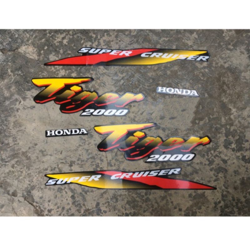 Jual Sticker striping honda tiger lama 2000 super cruiser kuning merah ...