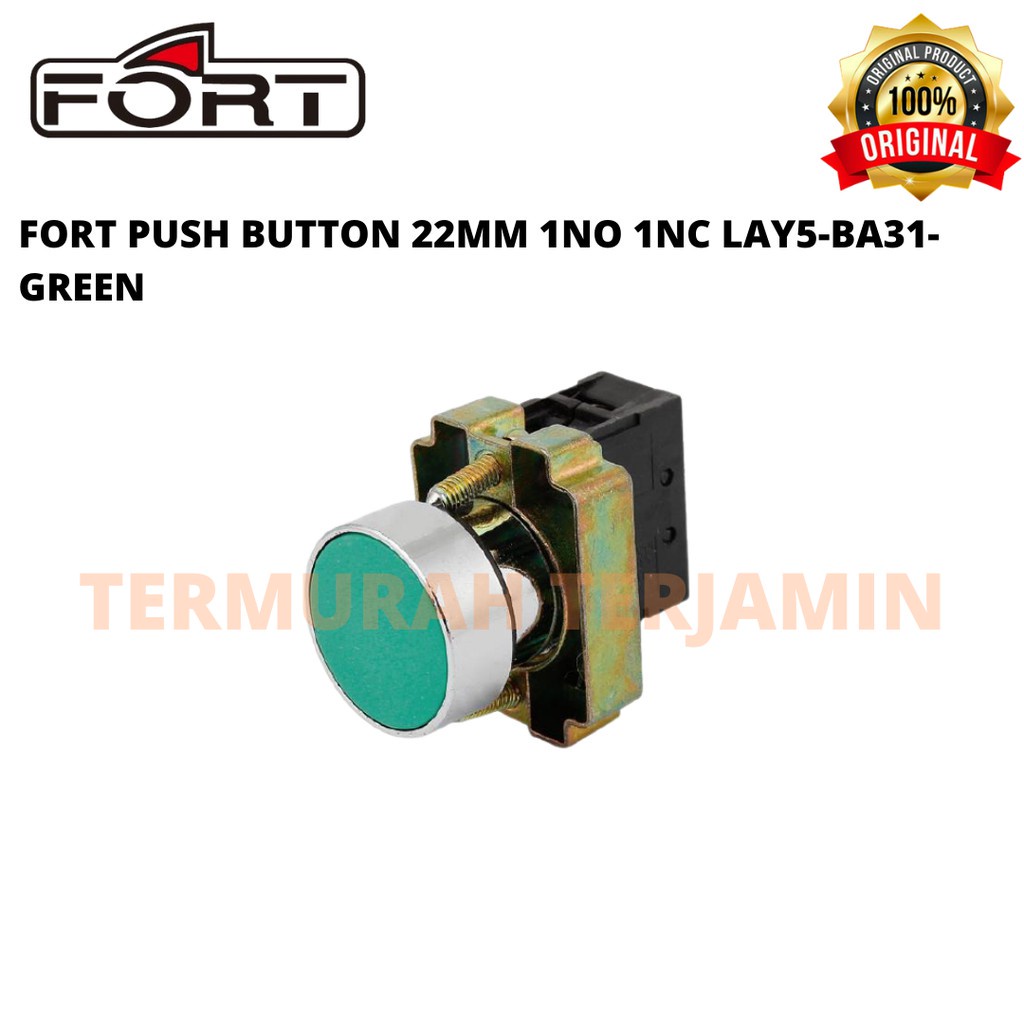 Jual FORT PUSH BUTTON 22MM 1NO 1NC LAY5-BA31-GREEN | Shopee Indonesia