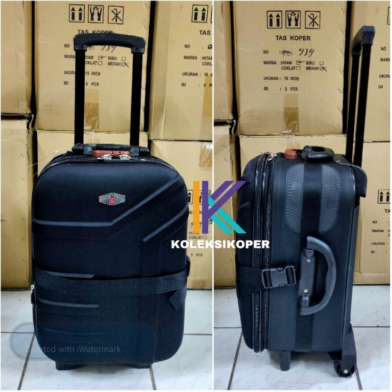 Jual Koper Original Polo Team Kanvas tebal Hitam Ukuran Kabin 16 inch ...