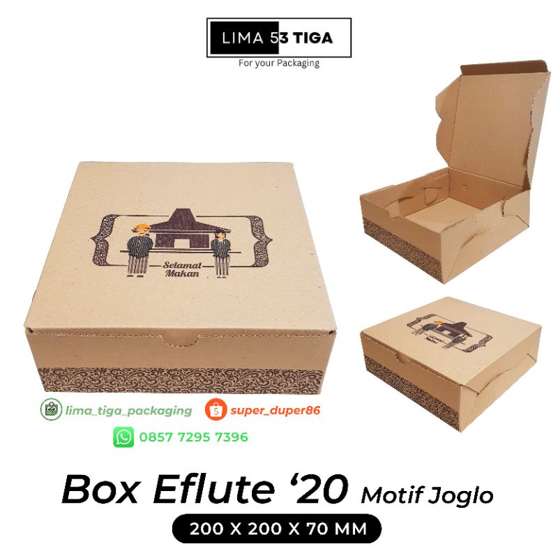 Jual Box Dus Coklat tebal Motif ukuran 20x20x7 cm (min.order kelipatan ...