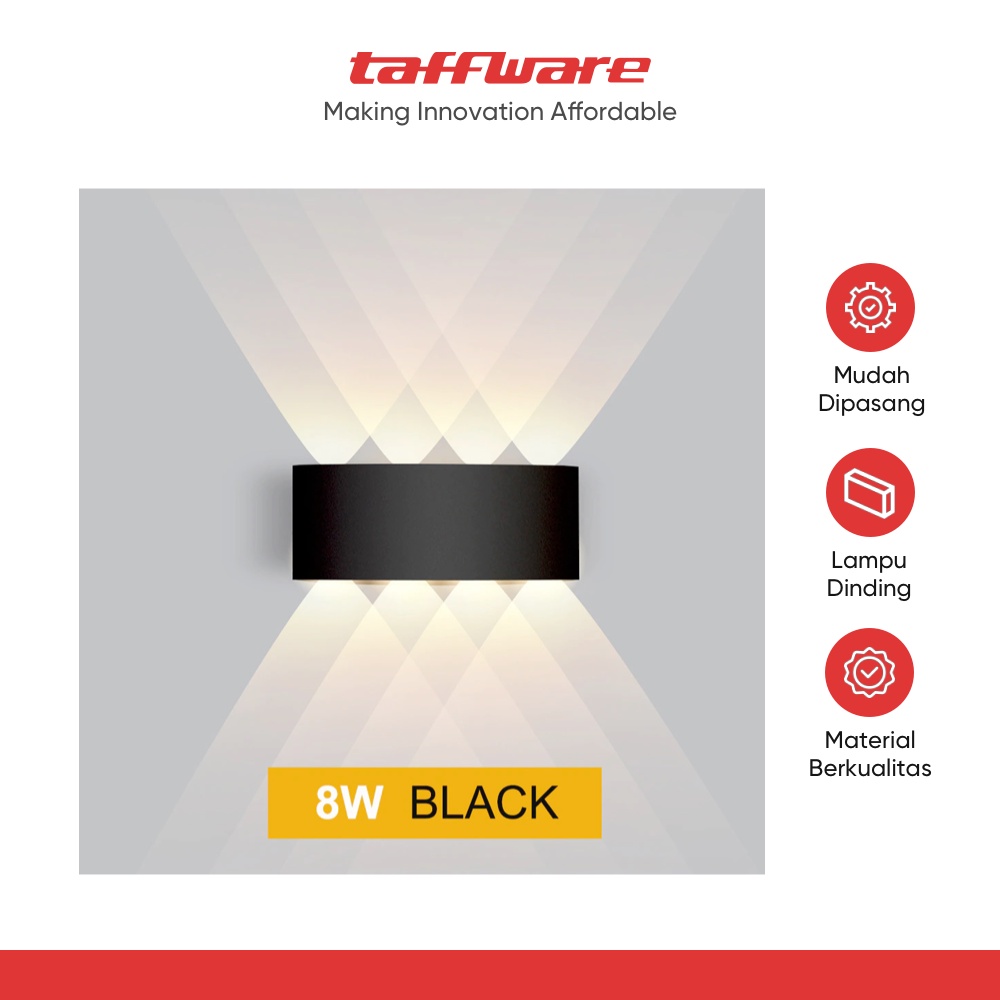 Jual TaffLED Lampu Hias Dinding LED Aluminium 8W 8 LED Warm White - RL ...