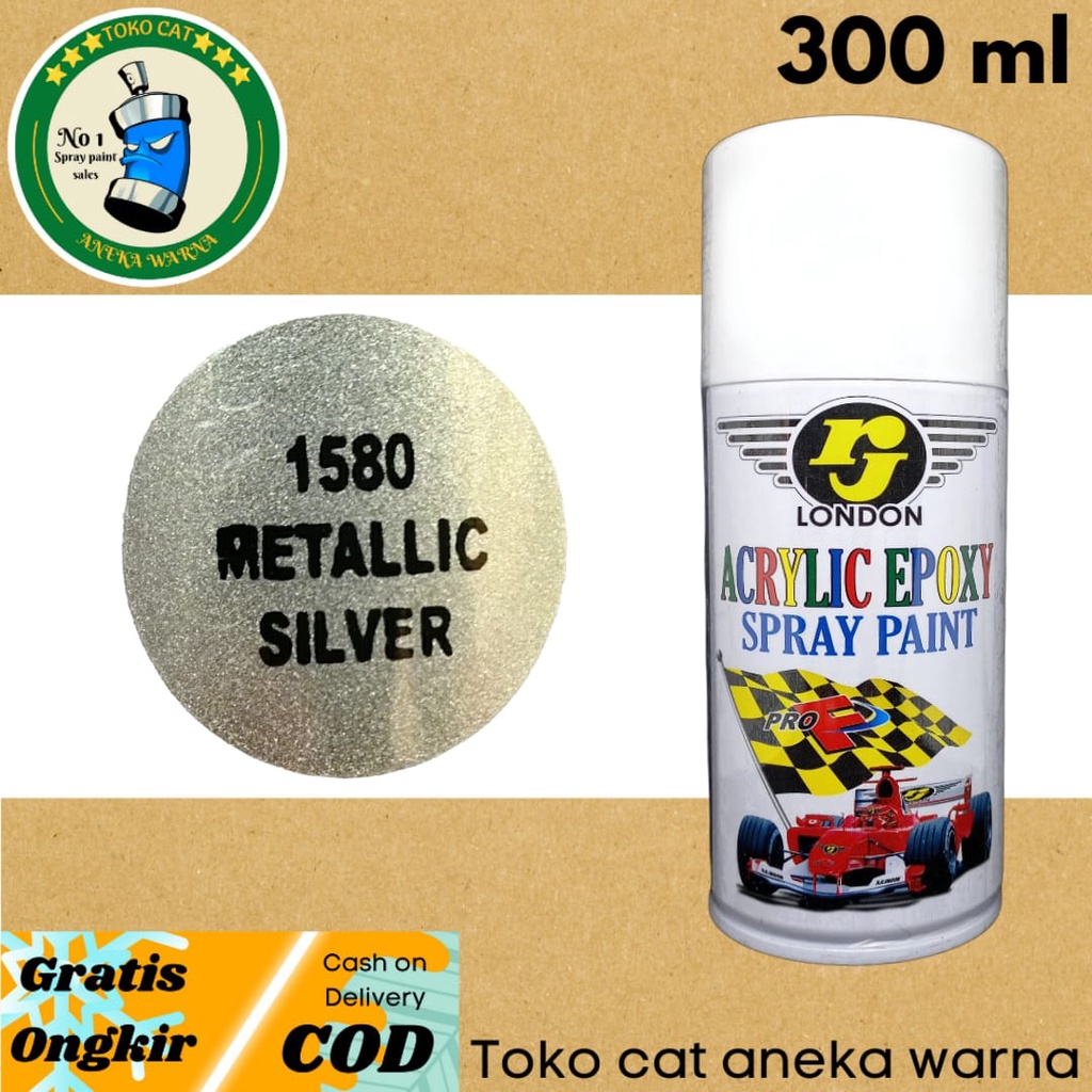 Jual CAT SEMPROT 300ML METALLIC METALIK SILVER RJ LONDON PILOX PILOK ...