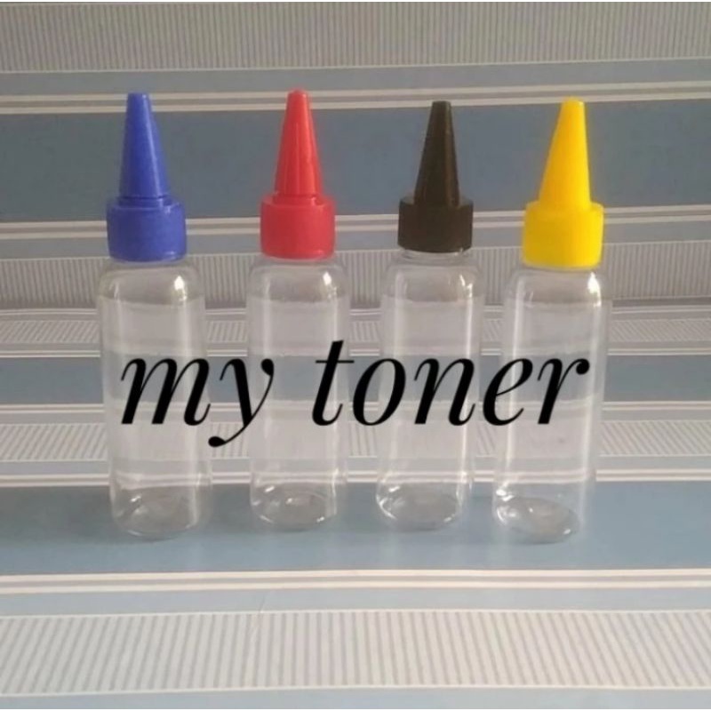 Jual 1 Set Botol Tinta Refill / Botol Refill Serbuk Toner Kerucut 100ml ...