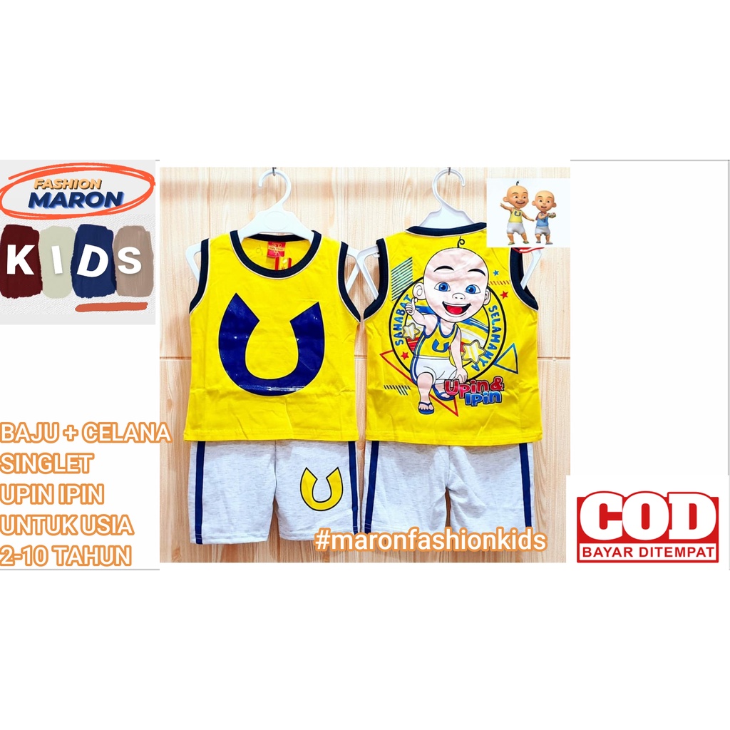 Jual BAJU CELANA SINGLET ANAK MODEL UPIN IPIN USIA 2 TAHUN SAMPAI 10 ...