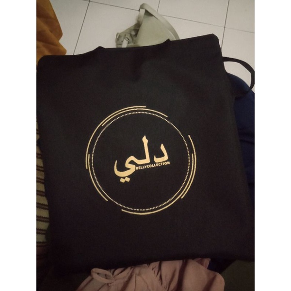 Jual totebag kanvas 30x35 custom sablon gold lengkap resleting | Shopee ...