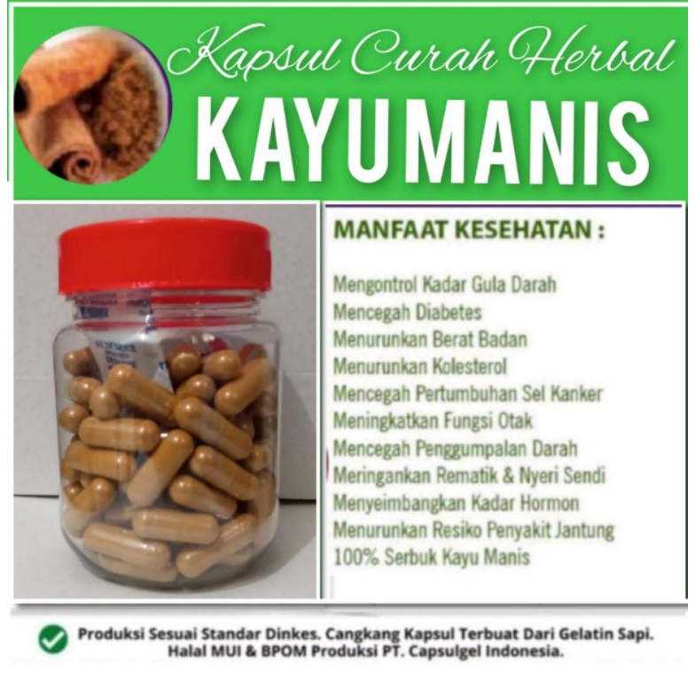 Jual kayu manis Curah kapsul Herbal Isi 100 kemasan BOTOL | Shopee ...