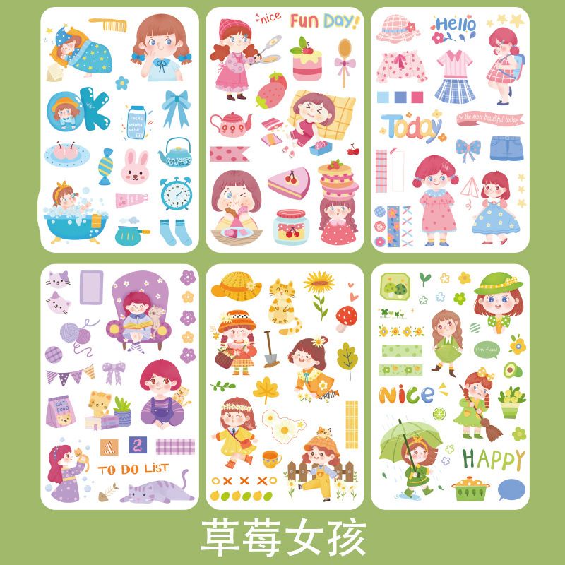 Jual 6 Lembar (Satu Set) Sticker Berkarakter Lucu | Shopee Indonesia