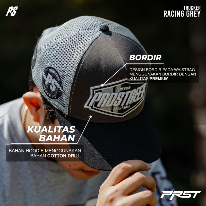 Jual Topi Trucker Prostreet Racing Grey | Shopee Indonesia