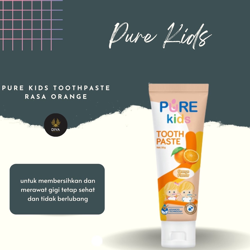 Jual Pure Kids Toothpaste Rasa Orange / Pasta Gigi Bayi Pure Kids 50 ...