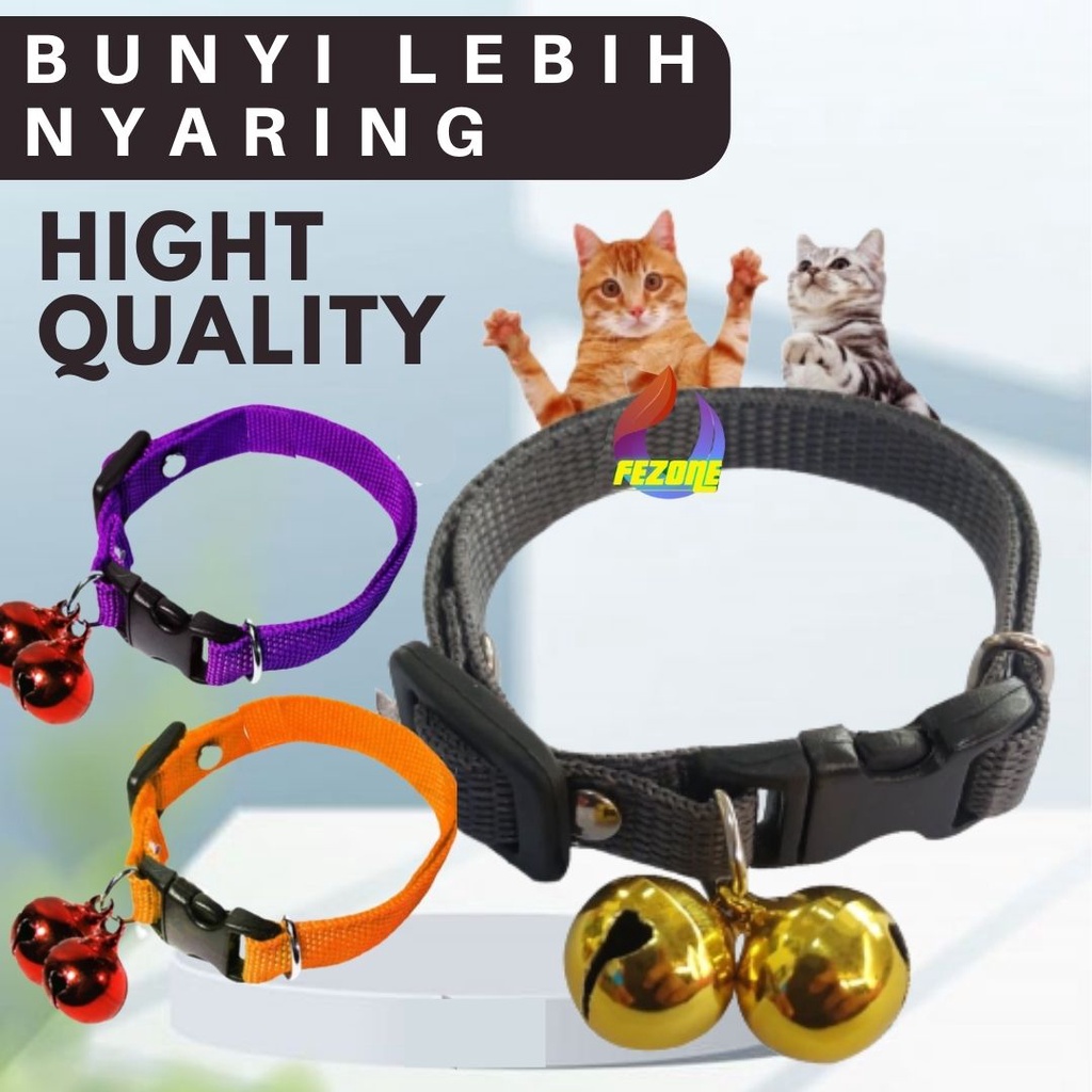 Jual Kalung Kucing Motif Polos Lonceng 14 mm 2 Lonceng Double Lonceng ...