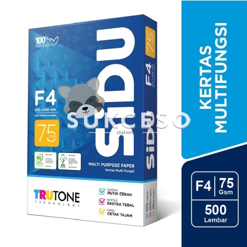 Jual Sidu Sinar Dunia Kertas Print Fotocopy Hvs F4 75gsm Berkualitas