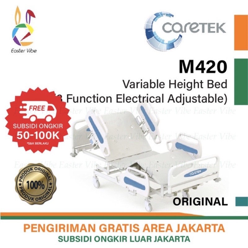 Jual CARETEK M420 RANJANG PASIEN 3 CRANK ELEKTRIK HOSPITAL BED | Shopee Indonesia