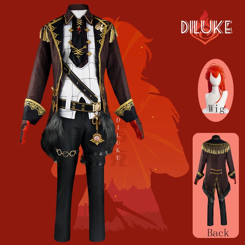 Jual Genshin Impact Diluke Cosplay Costume Uniform Wig Anime Halloween ...