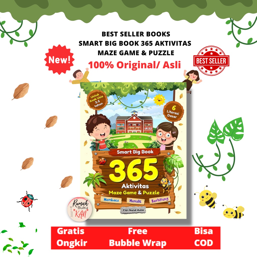Jual BUKU 365 AKTIVITAS MAZE GAME & PUZZLE Membaca Menulis Berhitung 6 ...