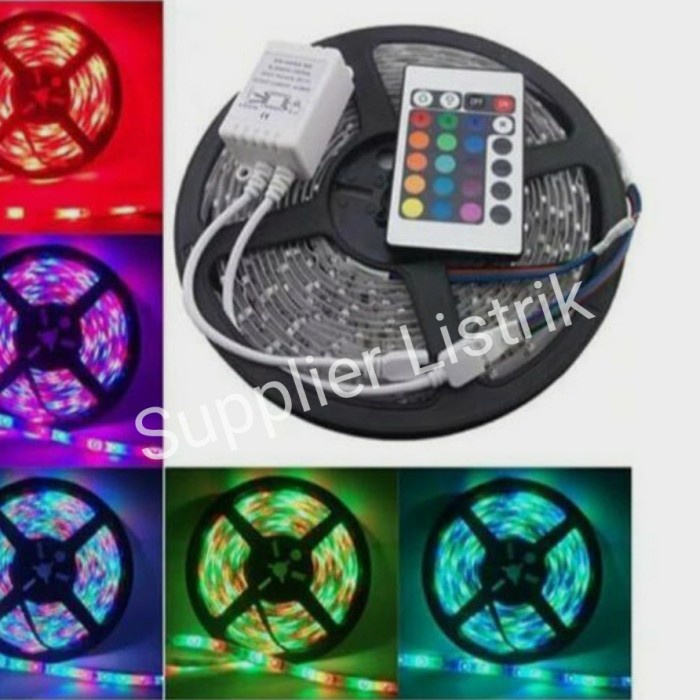 Jual LAMPU HIAS KAMAR LED STRIP RGB 3528 WARNA WARNI IP44 10M AC 220V ...
