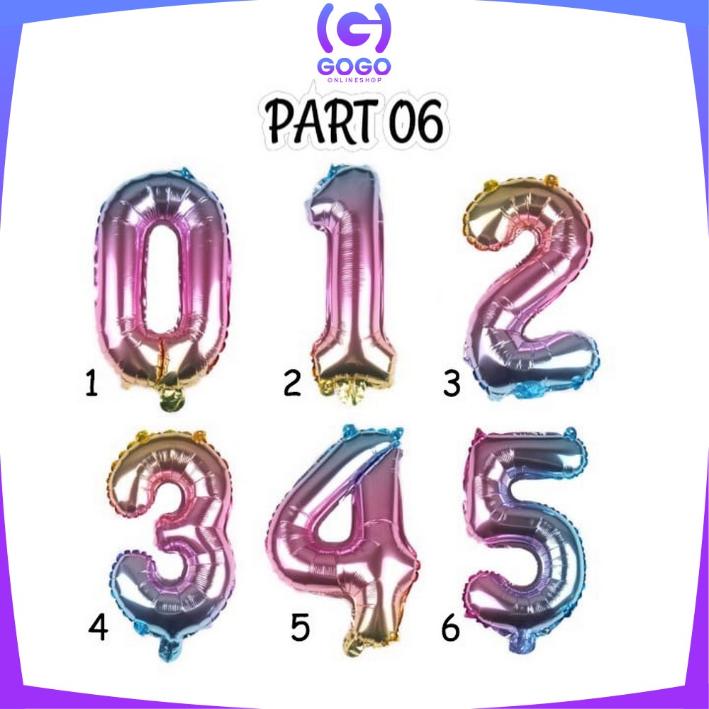 Jual GOGO-C390 Ballon Foil Abjad Alphabet Polos Gradient A-Z Balon Foil ...