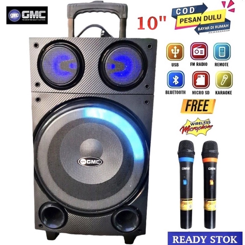 Jual SPEAKER PORTABLE BLUETOOTH GMC 897L 897 L 10inch 10in 10 inch ...