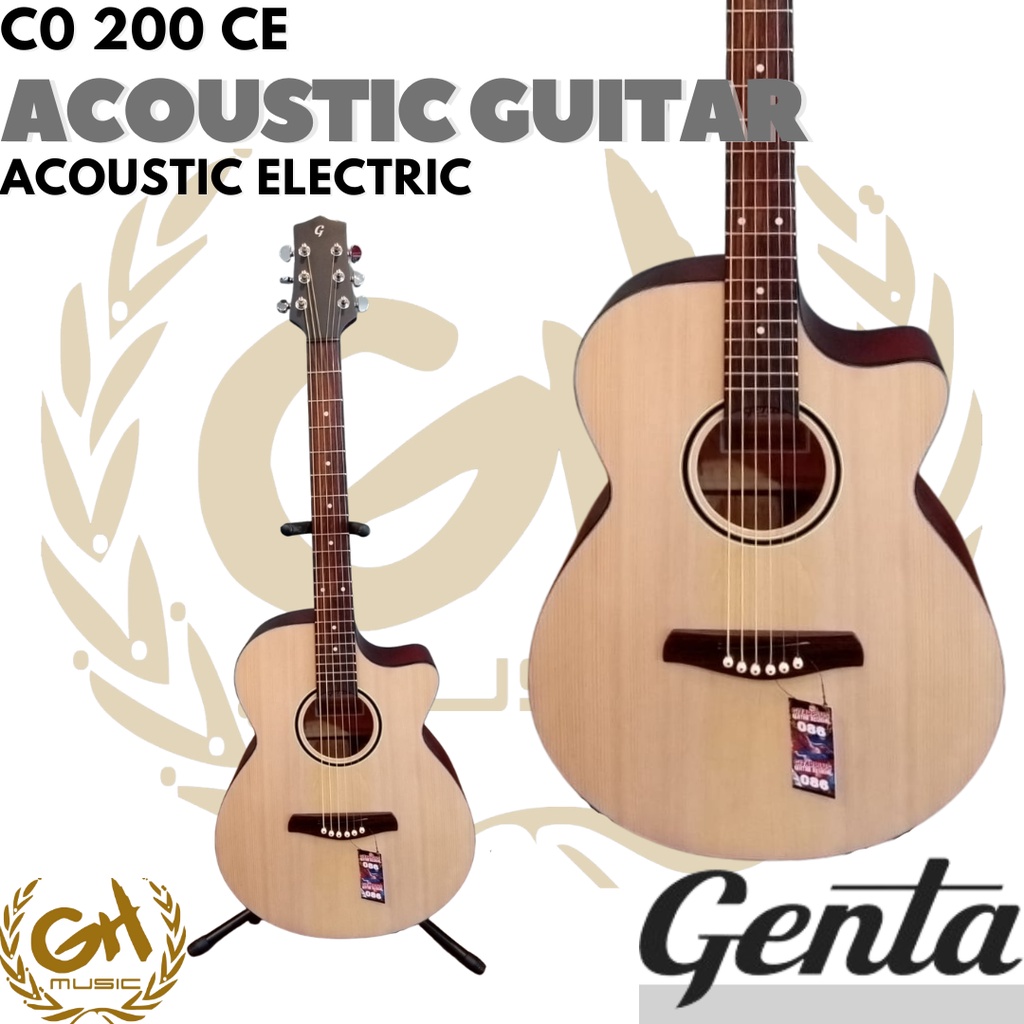 Jual Genta CO 200 CE Acoustic Electric Guitar - Gitar Akustik CO200CE ...