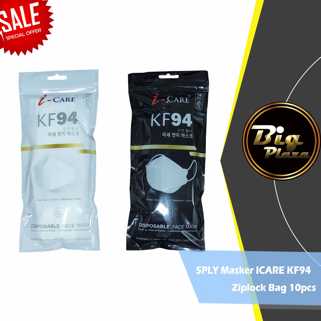 Jual 5PLY Masker ICARE KF94 5PLY Hygenic Ziplock Bag 10pcs 3D Filter ...