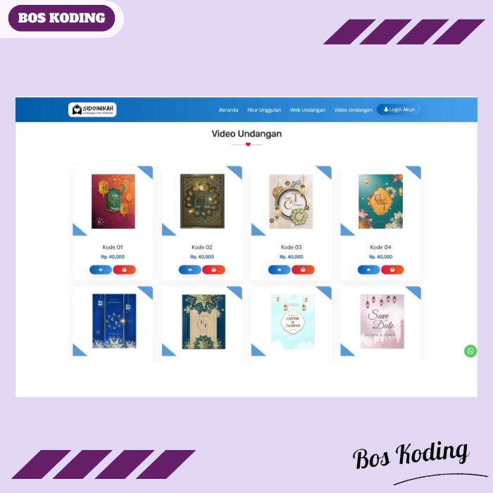 Jual Source Code Sistem Informasi Program Aplikasi Undangan Digital Framework Codeigniter ...