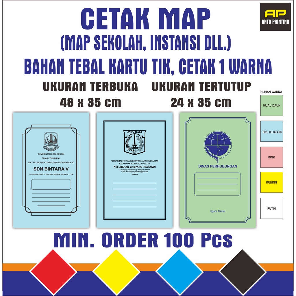 Jual Map Sekolah, Instansi Cetak 1 Warna Bahan Kartu Tik/Bufallo Min ...