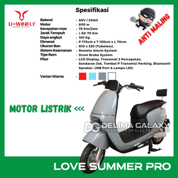 Jual Motor Listrik Motor Listrik Uwinfly Love Summer Pro / Ln Pro / Ls ...