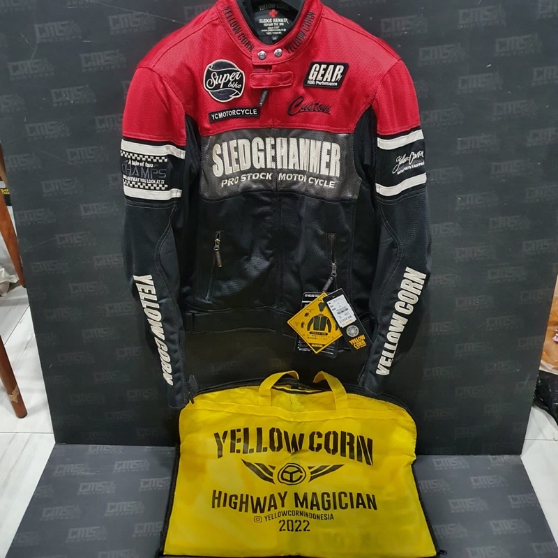 Jual Jacket Jaket Motor Touring Yellow Corn BB 2104 Merah | Shopee ...