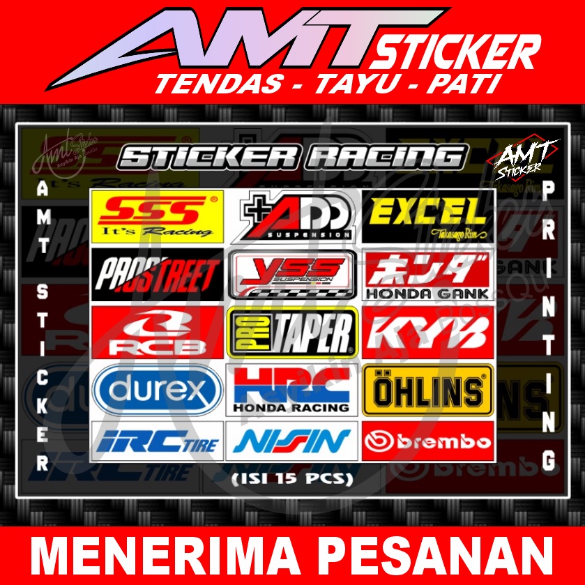 Jual STIKER RACING - STIKER PRINTING RACING UKURAN 10X4 (ISI 15 PCS ...