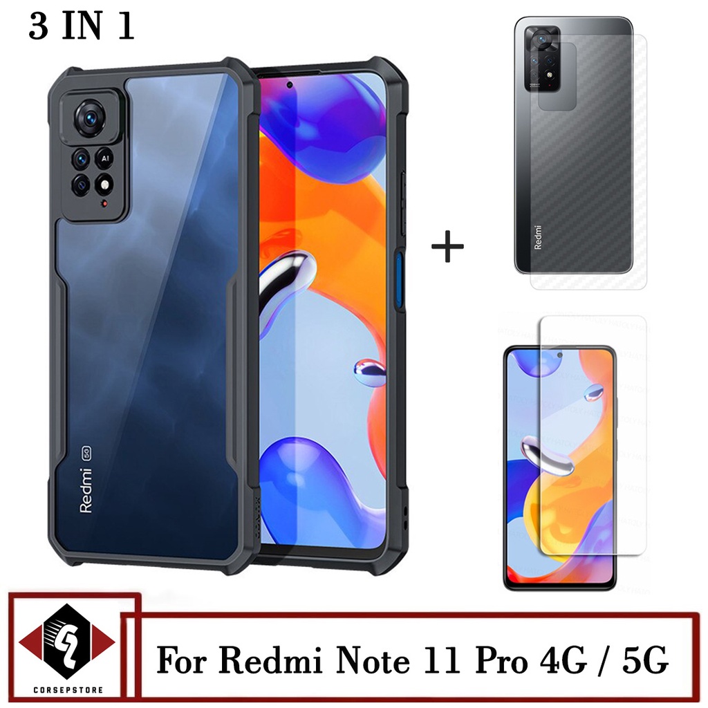 Jual Paket 3 IN 1 Case Transparan Xiaomi Redmi Note 11 Pro 4G / Note 11 ...