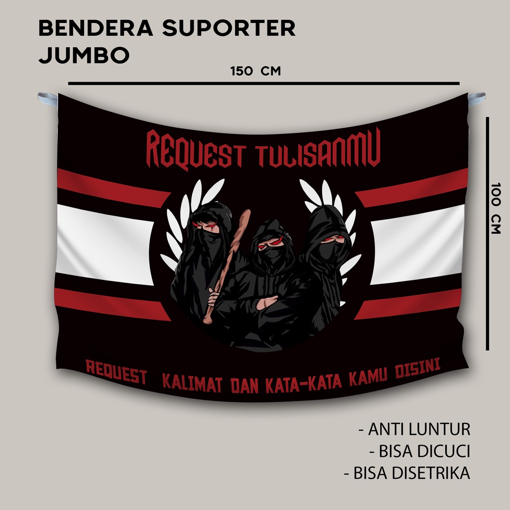 Jual BENDERA SUPORTER JUMBO BEBAS REQUEST | BENDERA KOMUNITAS | BENDERA ...