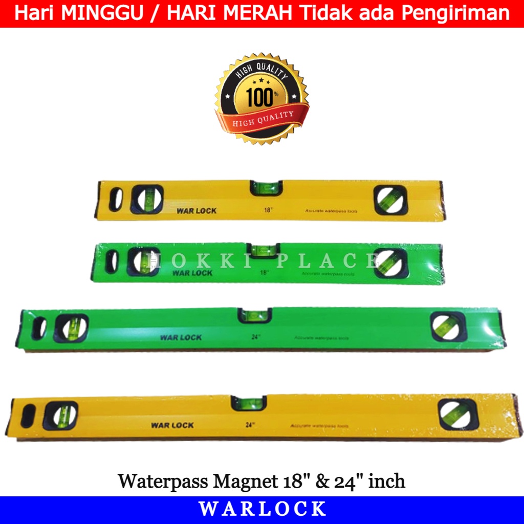 Jual WATERPASS ALUMUNIUM MAGNET WARLOCK 18" INCH ( 45cm ) & 24" INCH ...