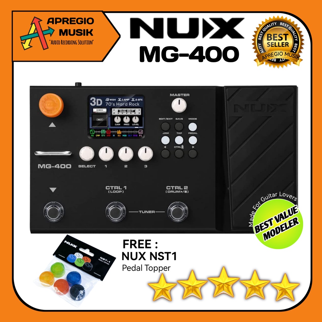 Jual NUX MG400 MG 400 MG-400 Modelling Guitar Bass Effect Processor ...