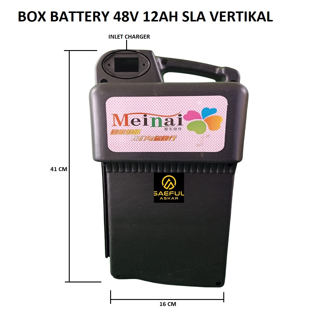Jual Box Battery E-Bike / Tempat Penyimpanan Baterai 48v 12Ah Sepeda ...