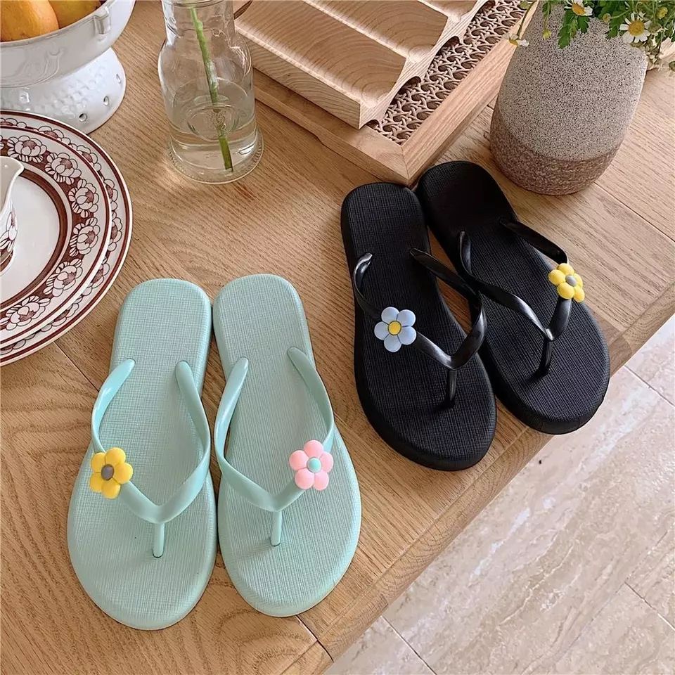 Jual Sandal (sendal) jepit Wanita Motif Bunga sakura/sandal rumahan ...