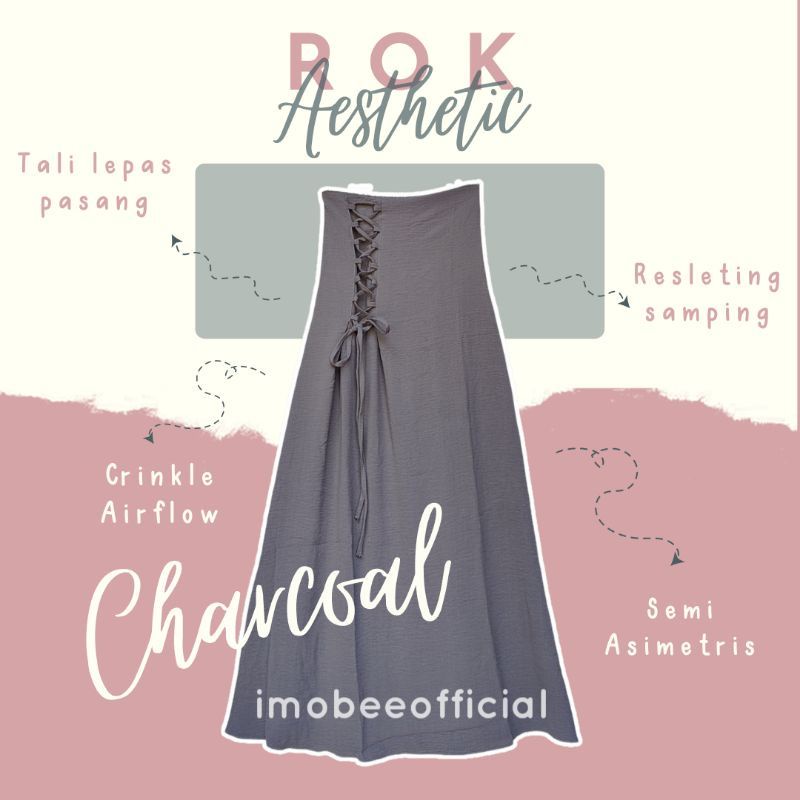 Jual HIGHWAIST ROK AESTHETIC DEWASA AIRFLOW PREMIUM // ROK WANITA TALI ...
