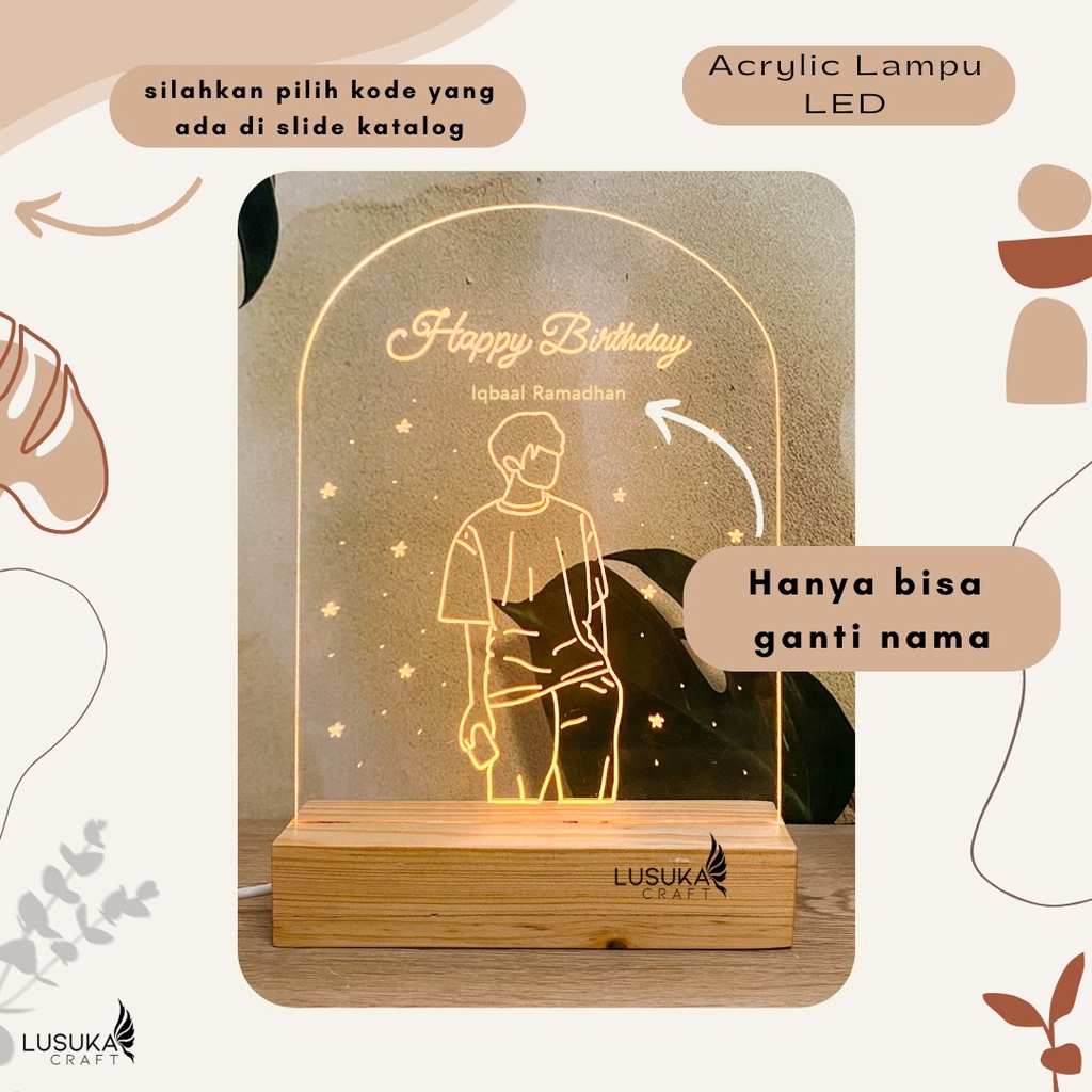 Jual CUSTOM Gift Akrilik LED Lampu Sketsa Handwriting Hadiah Wisuda ...