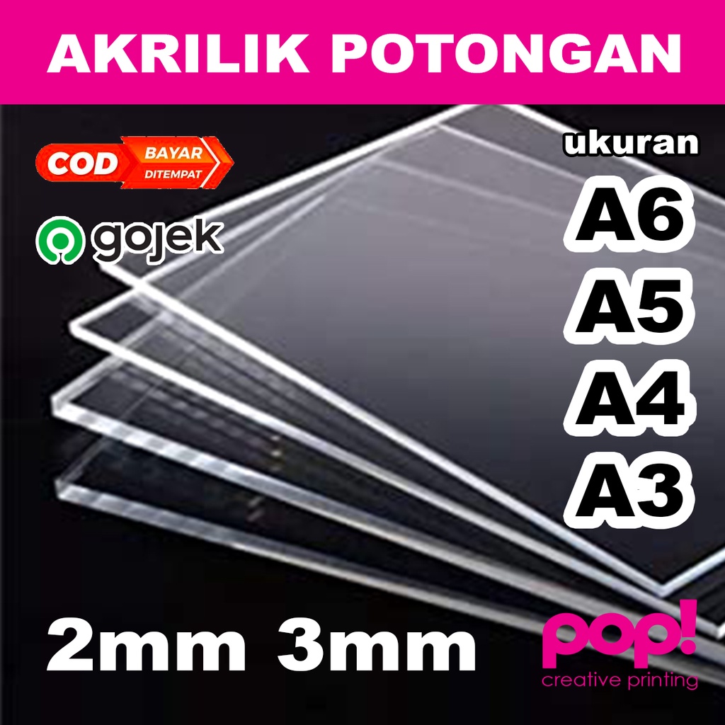 Jual Akrilik Potongan A6 A5 A4 Bening Tebal 2mm 3mm Laser Cutting Marga ...