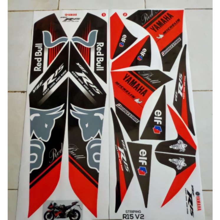 Jual (BISA COD) Striping lis stiker Variasi Yamaha R15 V1 V2 Redbull ...
