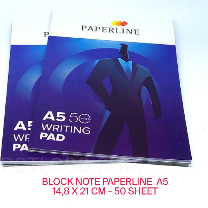 Jual BUKU NOTES A5 / BLOCK NOTE PAPERLINE (5pcs) A5/50 SHEET + 2 COVER ...